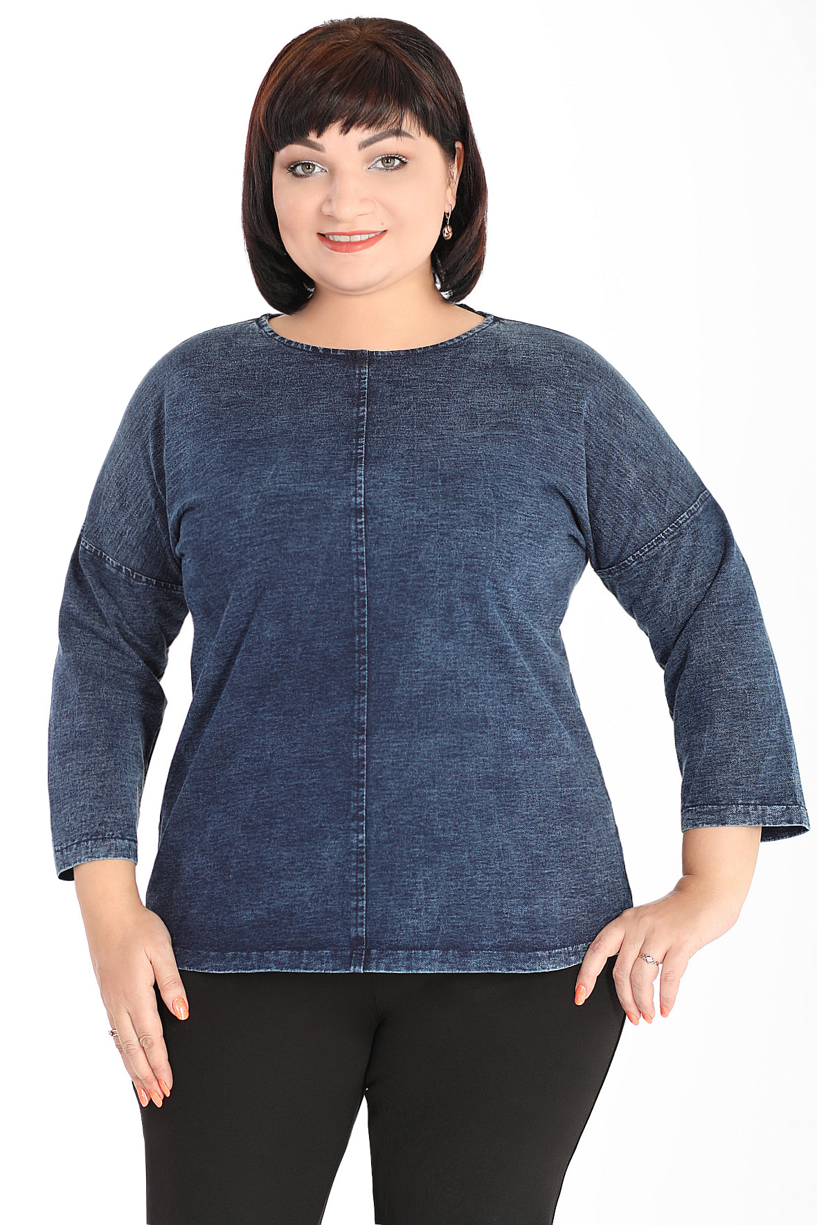 Блузка джинсовая женская хлопковая женская plus size — купить недорого ...