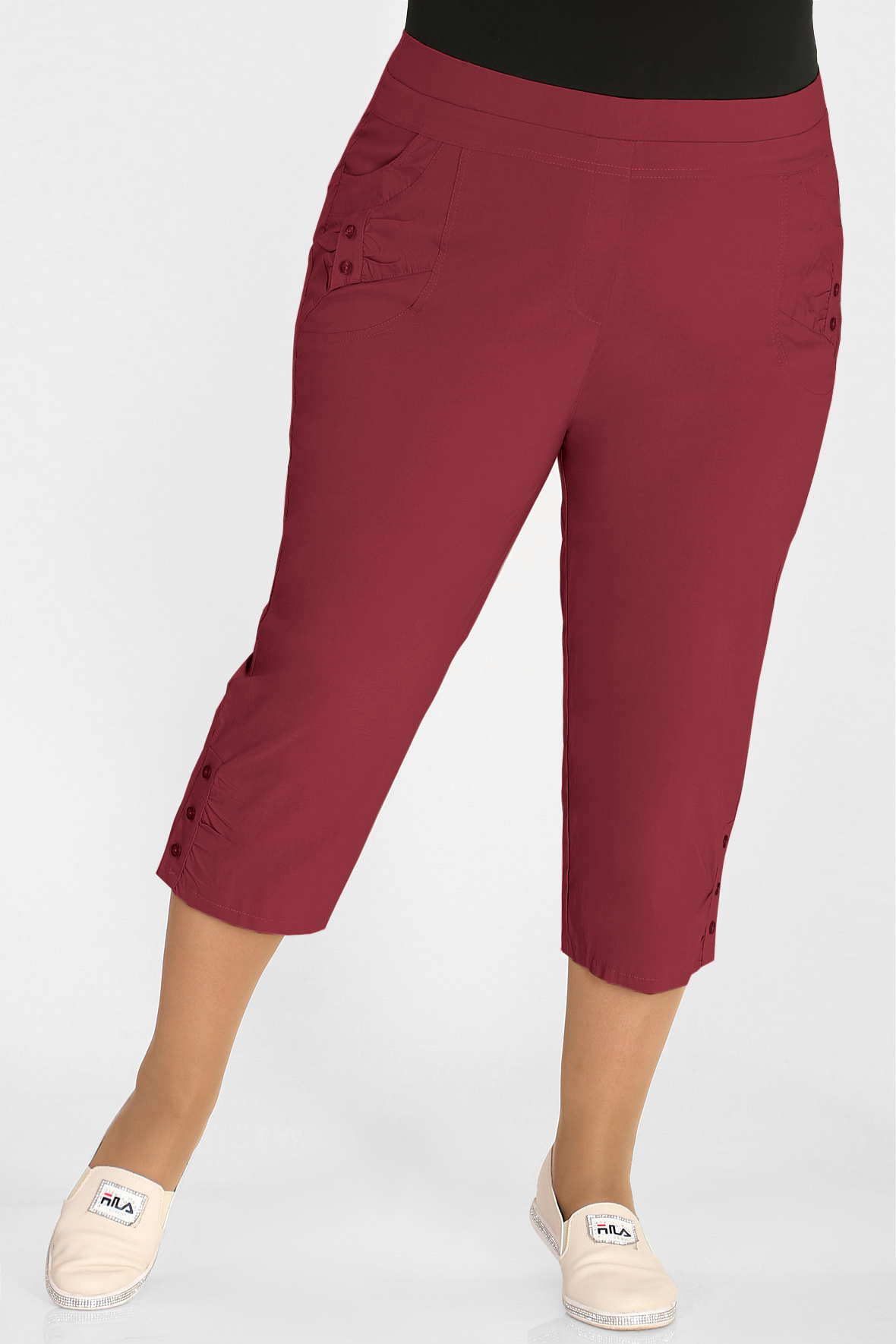 Капри женские бордовые больших размеров оптом и в розницу в интернет ...